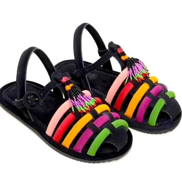 FARM Rio | Shoes | Farm Rio Made In Brazil Beaded Rainbow Tube Strap ...